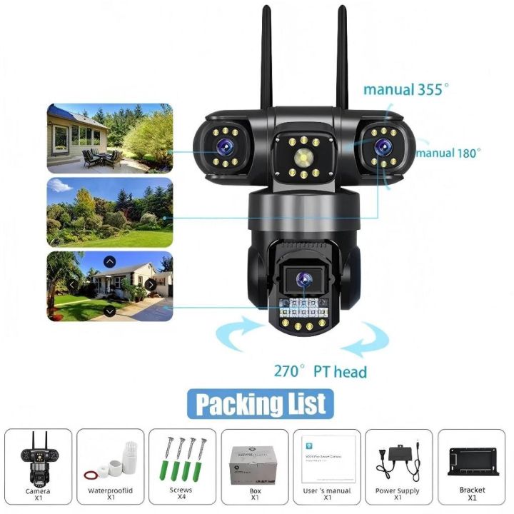 Hikvision Three-Lens CCTV Camera Wifi Connect 360 With SIM and WIFI Buy ...