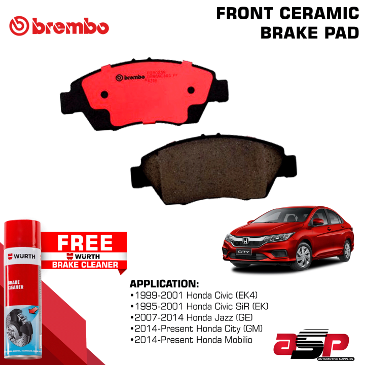 Brembo P28023N Ceramic Front Brake Pads for 2008 - Present Honda City ...