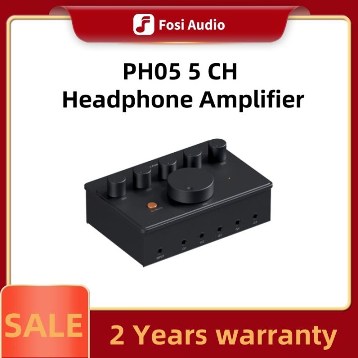 Fosi Audio PH05 5 Channel Headphone Amplifier, Mini Desktop Amp with Audio Interface，Podcast ...