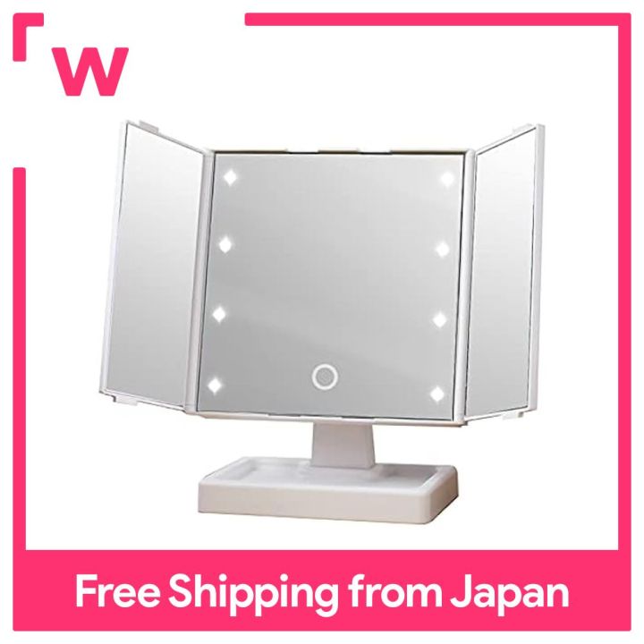 Yamamura LED Three-sided Mirror Stand Mirror THREE-SIDED MIRROR Compact ...