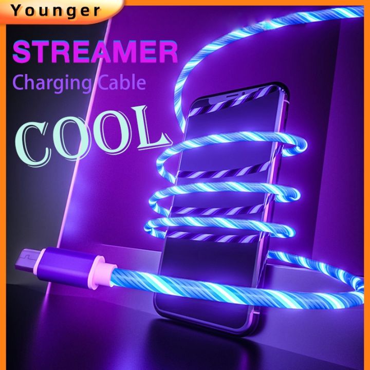 Streamer Light USB Cable LED Flowing Light Fast Charging Cable Car ...