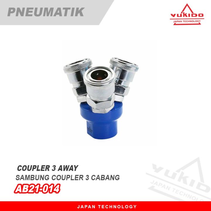 MITRA TEKNIK 88~ YUKIDO Air Quick Coupler 3 Pass / Way Sambungan Selang ...