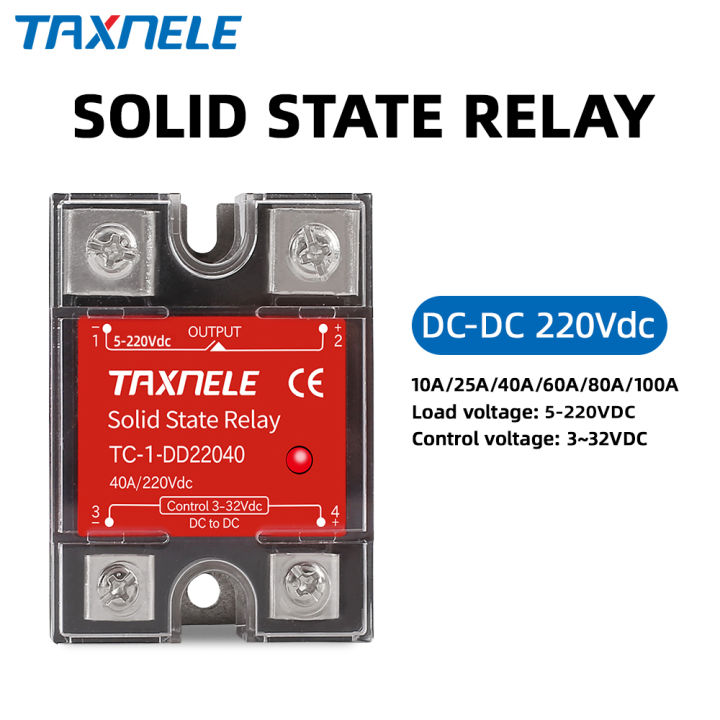 SSR-10DD 25DD 40DD Single Phase SSR Relay DC Control DC 3-32VDC To 220VDC 10A 25A 40A 60A 80A DD ...