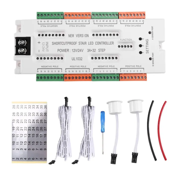 Ladders Night Light 32 Channels DC12V/24V LED Motion Sensor Stair Light ...