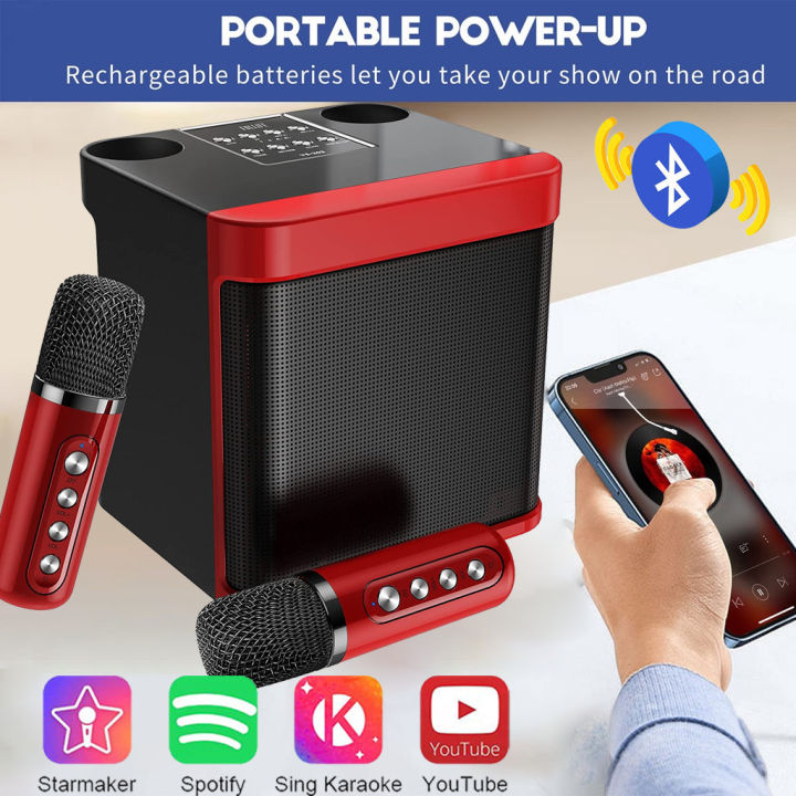 Karaoke bluetooth speaker with microphone wireless microphone speaker ...
