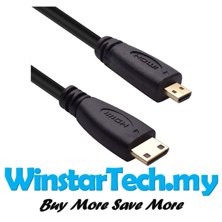 Micro HDMI Male Type D to Type C Mini HDMI Male Connector Adapter Cable ...