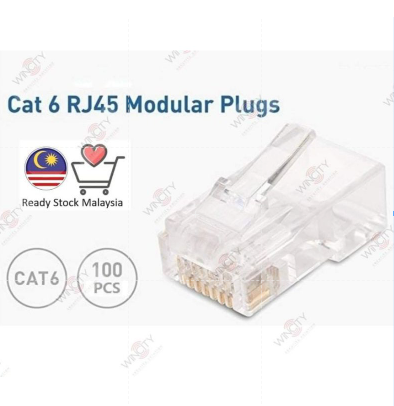 WSS AMP 50pcs/100pcs Cat6 RJ45 Modular Plugs Cat6/cat7 Connector ...