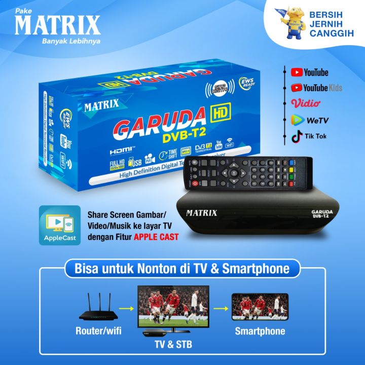 MATRIX STB DVB T2 GARUDA HD BIRU | Lazada Indonesia