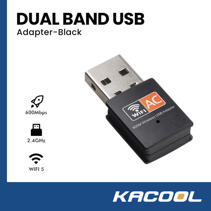 KACOOL Dual Band USB Adapter 600mbps 2.4ghz 5ghz 802.11ac Mini WiFi ...