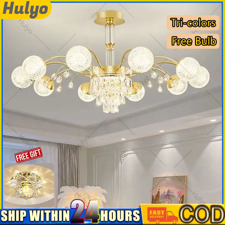 LED crystal chandelier modern minimalist restaurant bedroom living room ...