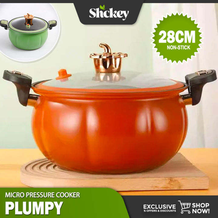 SCHKEY l 8L Pumpkin Micro Pressure Cooker Pot Non-Stick Soup Pot # C002 ...