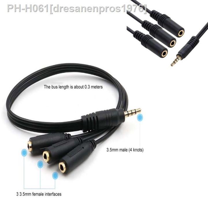 3.5mm 3 Way Port Aux Multi Headphone Earphone Audio Splitter Adapter 3 ...