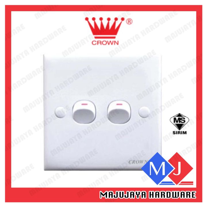 CROWN CA SERIES 2 GANG 1 Way Switches Socket Outlet Switch Socket SIRIM ...