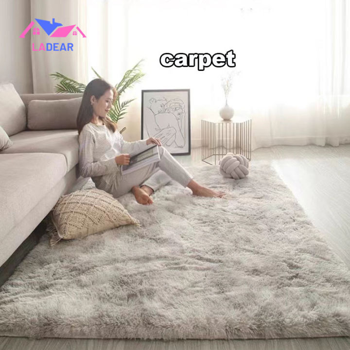 {SG} Faux Fur Fluffy Carpet for Living Room Anti Slip Thick Long Hair ...