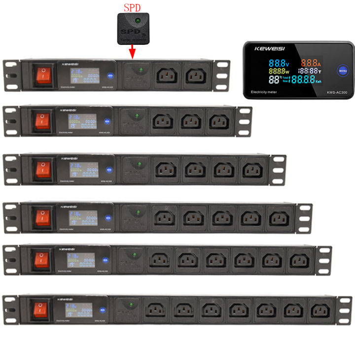 PDU power strip with digital intelligent voltage measuring instrument ...