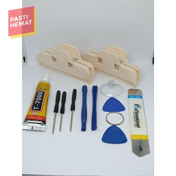 PAKET MURAH ALAT SERVICE BONGKAR HP HANDPHONE OBENG 8 IN 1 SET PLUS LEM ...