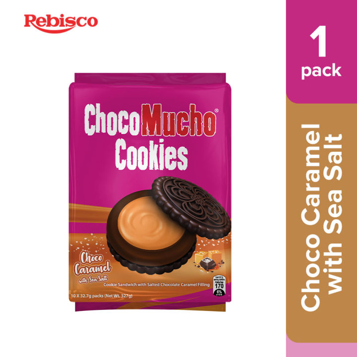 Choco Mucho Cookies Choco Caramel with Sea Salt 32.7g x 10pcs | Lazada PH
