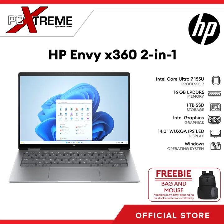 HP Envy 2-in-1 14" 2k touch screen Intel Core Ultra 7 16GB/1TB SSD 14-fc0023dx Meteor Silver ...