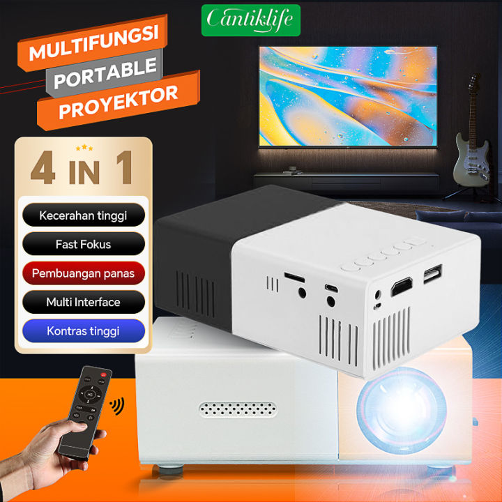 1080P/2K Proyektor Ultra HD Pelontar Layar Nirkabel mini Kamar Tidur ...