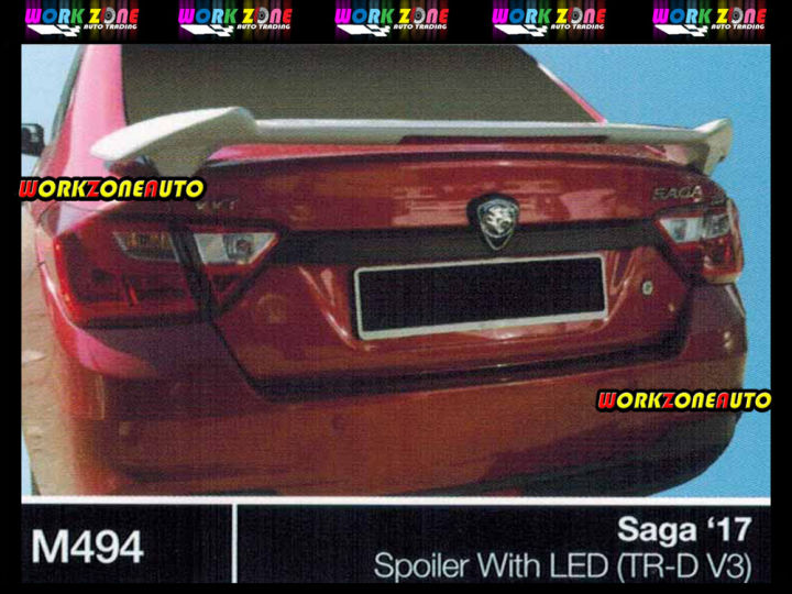 M494 Proton Saga 2017 Fiber Spoiler With LED (TR-DV3) Body kit Bodykit ...