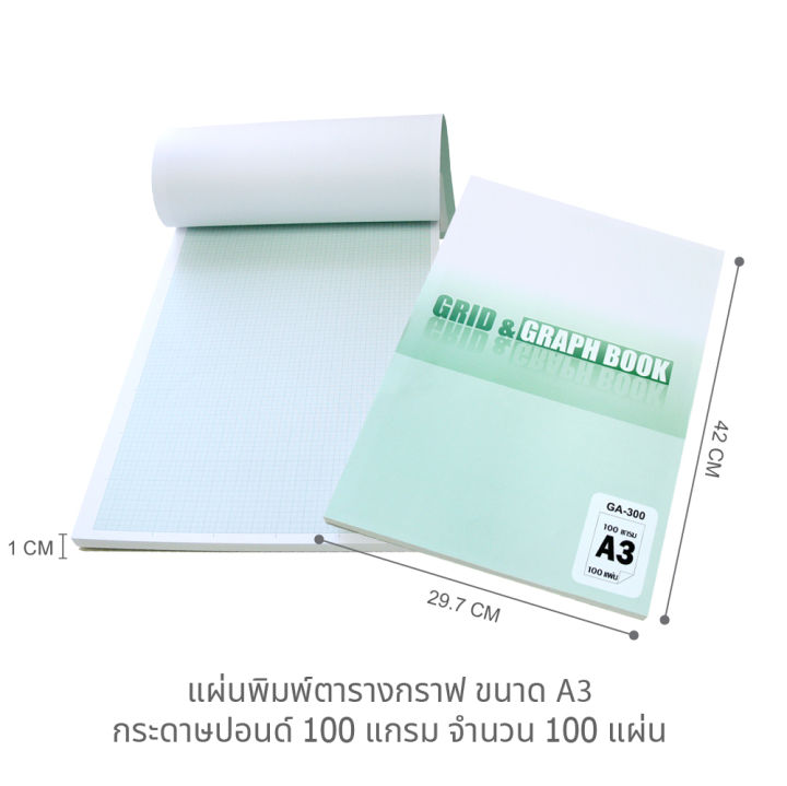 สมุดกราฟ (Grid & Graph Book) ขนาด A3 กระดาษกราฟหนา 100 แกรม | Lazada.co.th