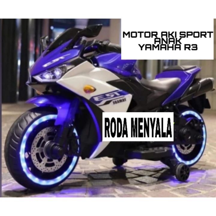 Motor Aki Anak GP SPORT BESAR YAMAHA R3 / NINJA / R25 GAS TANGAN RODA ...