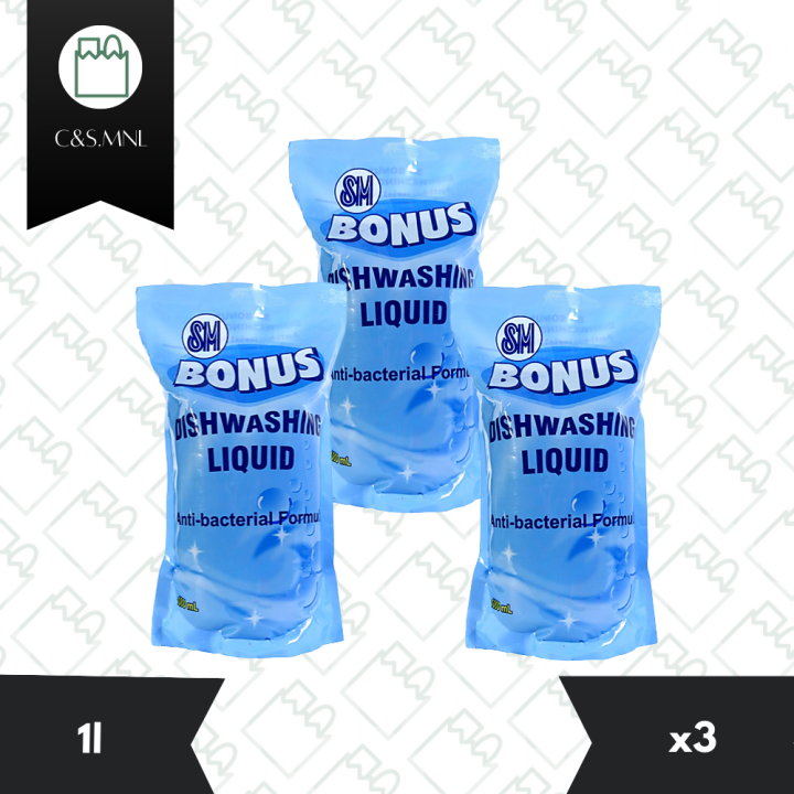 SM Bonus Dishwashing Liquid Antibac 1L Set of 3 | Lazada PH