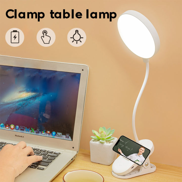 LED Desk Lamp USB Rechargeable Charging Touch Dimming Type Student Dorm ...