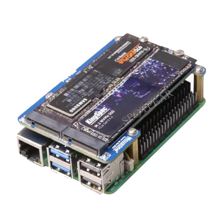 Raspberry Pi 5 Mps2280d Pcie To M.2 Nvme Dual Ssd Expansion Board Pi5 ...
