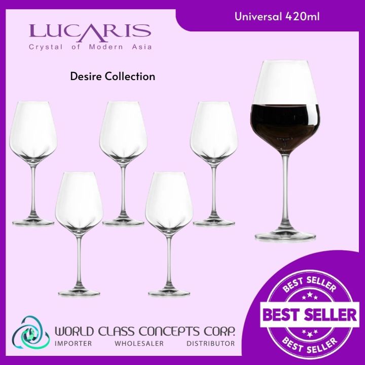 Lucaris Crystal Glass Desire Universal 420ml/ 14 3/4oz Set of 6(WCCC ...