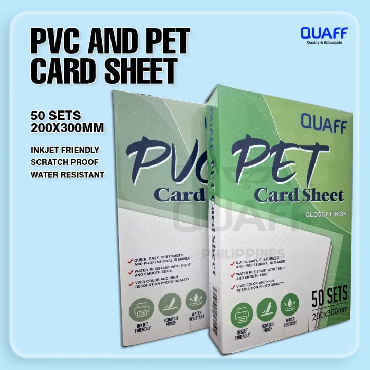Quaff 200 x 300mm PET and PVC SHEETS A4(0.15+0.46+0.15)mm 50 sets ...