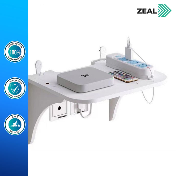 WiFi Wall Storage Rack Display Holder Double Floating Wall Mount Shelf ...