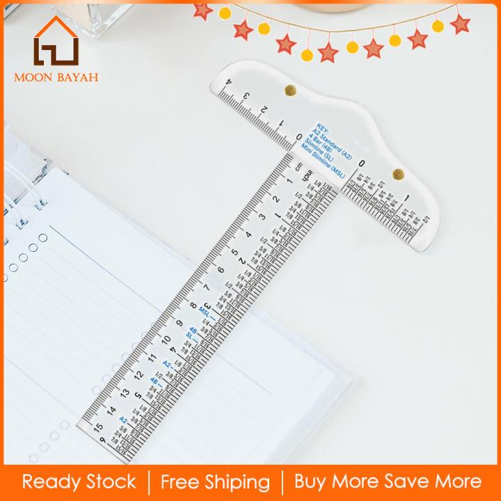 Moon BAYAH Clear Acrylic T Square Ruler 6" Stationery inch Metric ...