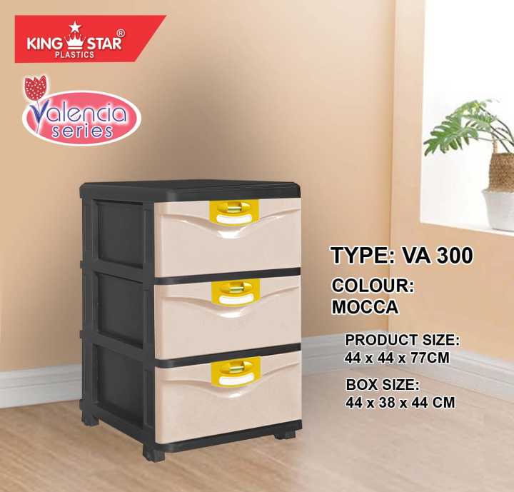 Kingstar Lemari Plastik Drawer | VA300 Valencia Susun 3 | Lemari ...