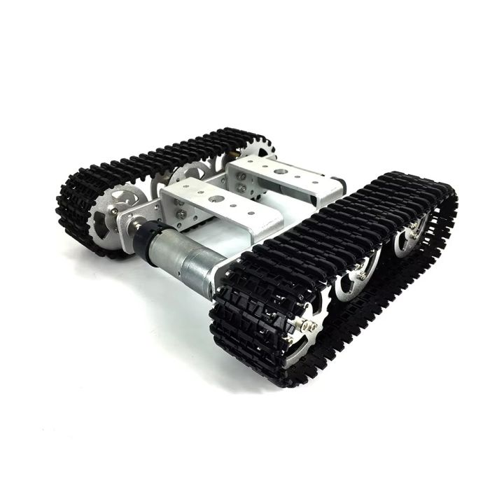 Rc Smart Tank Car Chassis Kit Rubber Track Crawler Arduino 25 Motor Diy ...