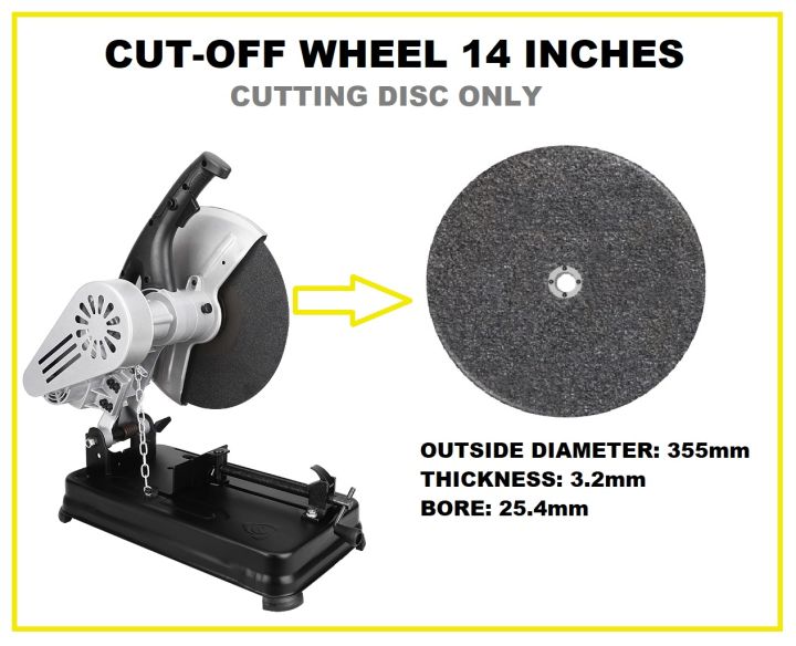 CUT-OFF WHEEL 14-INCHES ABRASIVE METAL CUTTING DISC BLADE FOR ANGLE BAR ...
