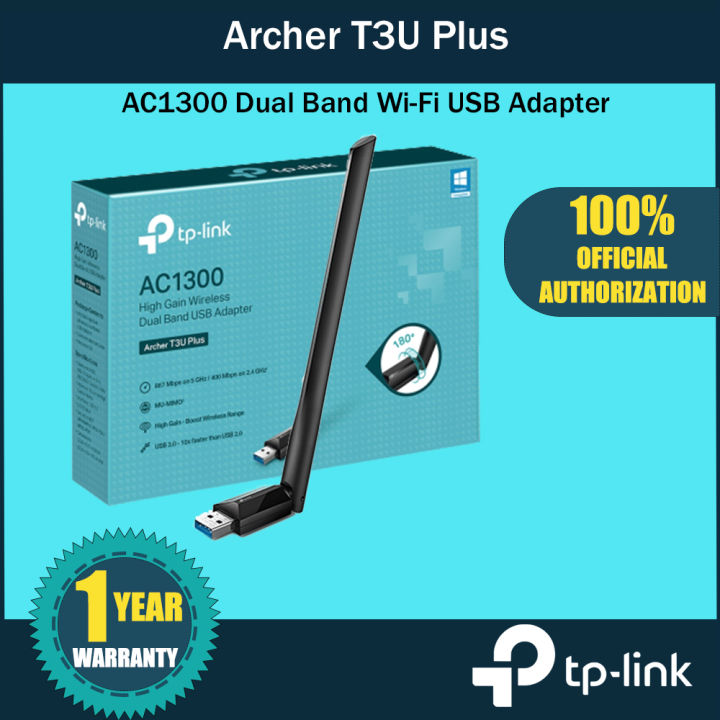 【READY STOCK】TP-Link USB WiFi Adapter Archer T3U PLUS,for Desktop PC ...
