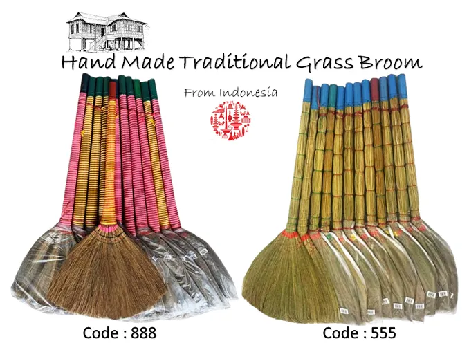 Hand Made Broom / Rattan handle broom Paddy broom penyapu jerami ...