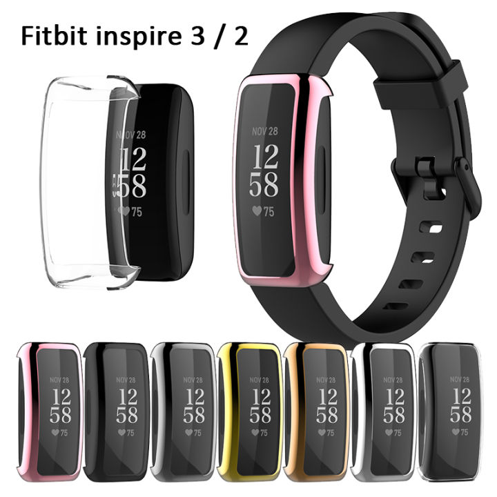 For Fitbit inspire 3 2 case full soft TPU clear plating cover cases ...