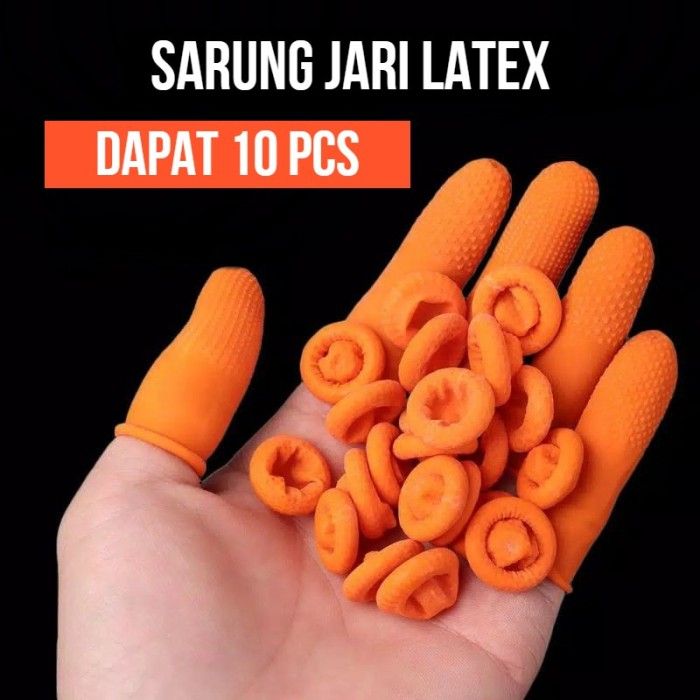 Sarung Jari Tangan Karet Latek Latex Rubber Fingers Glove Coat 10 pcs | Lazada Indonesia