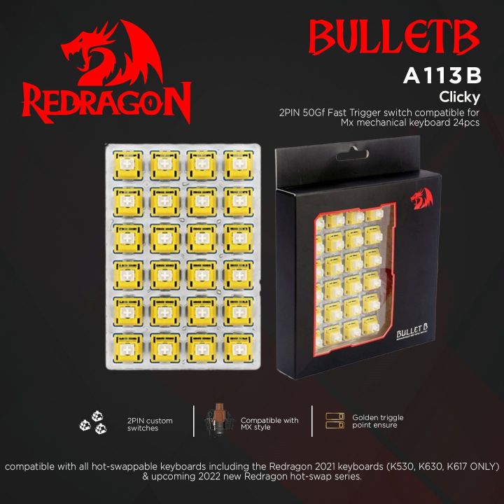 Redragon Tactile Universal Switch Mechanical Keyboard BULLET B - A113B ...