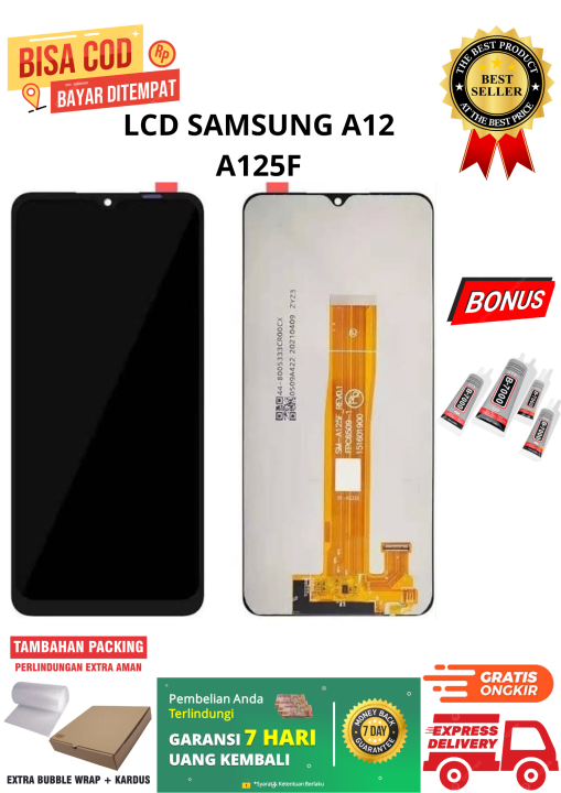 LCD SAMSUNG A12 A125F FULLSET + TOUCHSCREEN BLACK ORIGINAL | Lazada ...