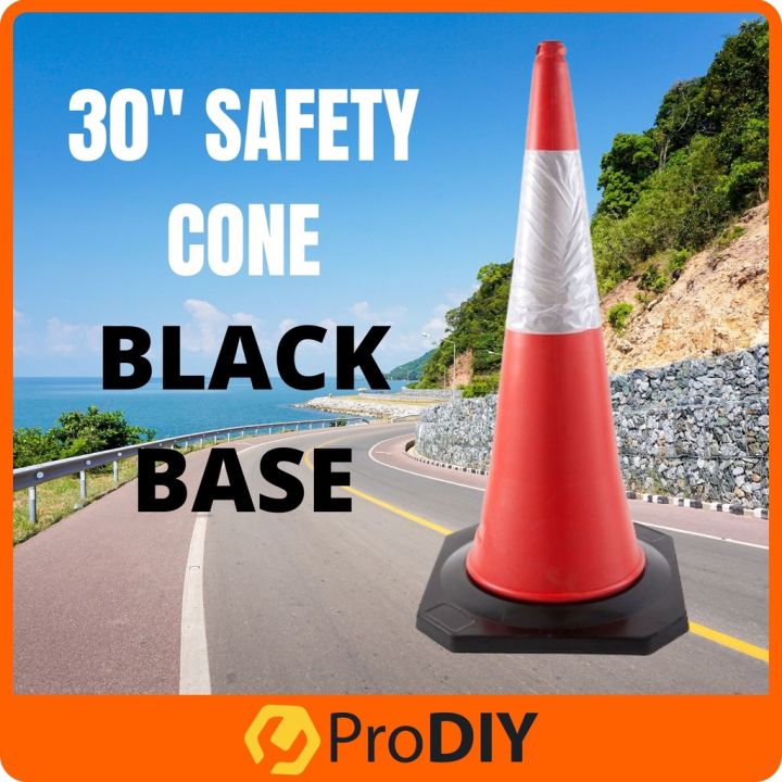 30 Inch Safety Cone - Black Base Reflective PVC Traffic Safety Cone ...