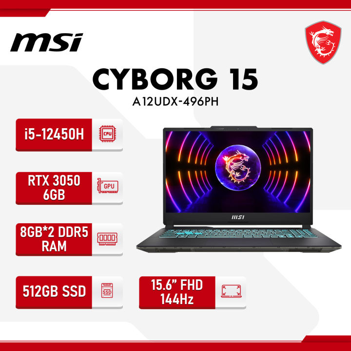 MSI Cyborg 15 A12UDX- 496PH 15.6" FHD IPS 144Hz | i5-12450H | 8GB RAM ...
