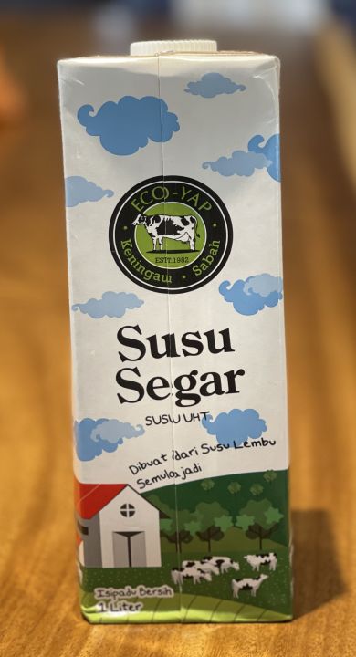ECO YAP UHT Fresh Milk, Susu Segar UHT, UHT 鲜奶 1L - Sabah Natural | Lazada