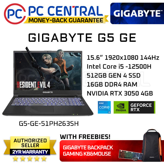 Gigabyte G5 GE Gaming Laptop 15.6" FHD IPS 144Hz Intel Core i5-12500H ...