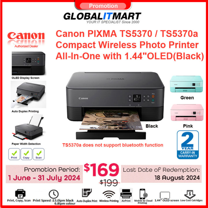 CANON PIXMA TS5370 / TS5370a Inkjet Printer. Compact Wireless Photo All ...