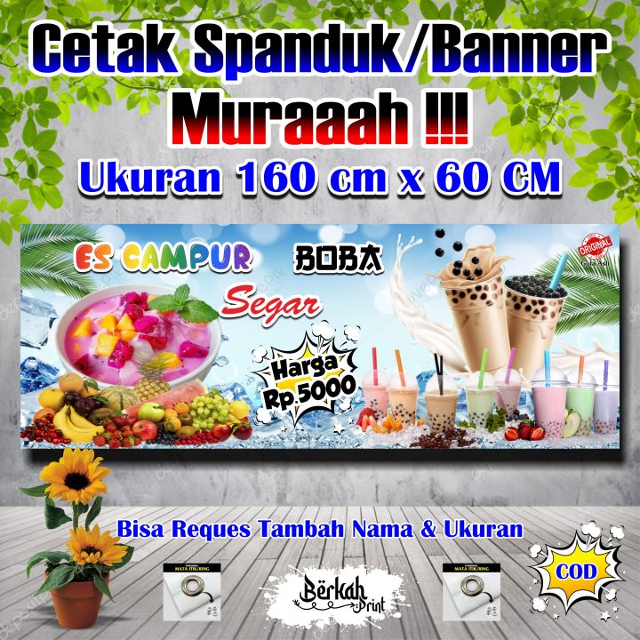 Spanduk Banner Es Campur & Boba ukuran 160 cm x 60 cm | Lazada Indonesia