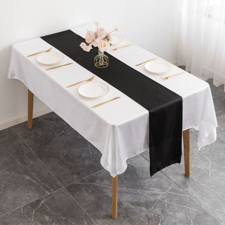 Rectangle Satin Table Runner Overlays Wedding Christmas Birthday ...