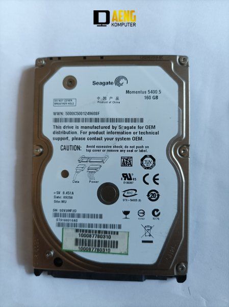 Hdd Hard Disk Harddisk Hardisk Laptop 160 GB Merk Seagate | Lazada ...